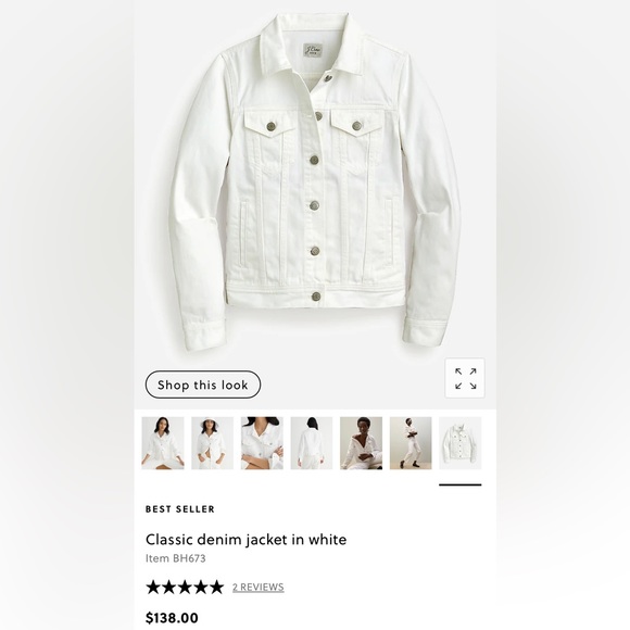 J. Crew | Jackets & Coats | J Crew Classic Denim Jacket In White | Poshmark